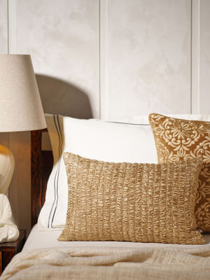 Buy Pure Home + Living Gold Textured Rectangle Cushion Cover (12X18 ...