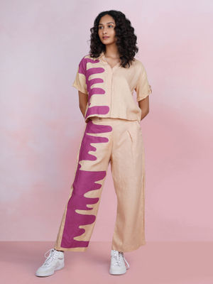 Buy The House of Hemp Dune Wave Beige Co-Ord (Set of 2) (S) Online