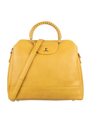 Buy Metro Yellow Solid Synthetic Satchel Online
