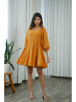 Buy Femme Sequel Hanya Rust Color Mini Dress Online