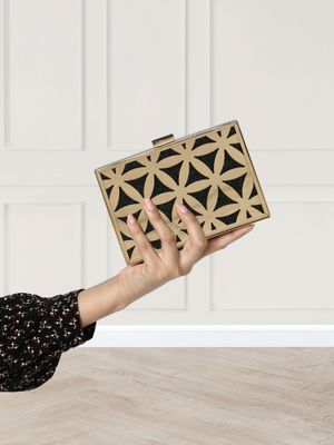 Buy Caprese Junie Box Clutch Pewter Online