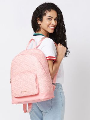 Buy Caprese Cleo Laptop Backpack Light Pink Online