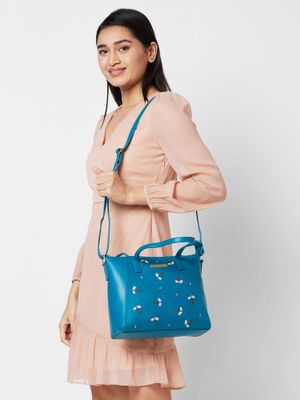 Buy Caprese Dara Satchel Bag Blue Online