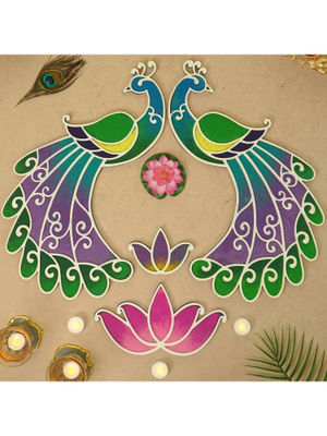 Buy Island Rangoli Varn Yugal - Mayur Rangoli Template Online
