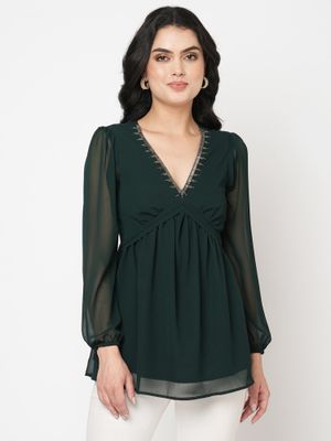 Buy MISH V-Neck Empire Embellished-Sequined Top Online