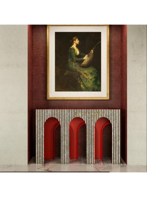 Buy CasaGold Inlay Entryway Console- Arched Elegance Online