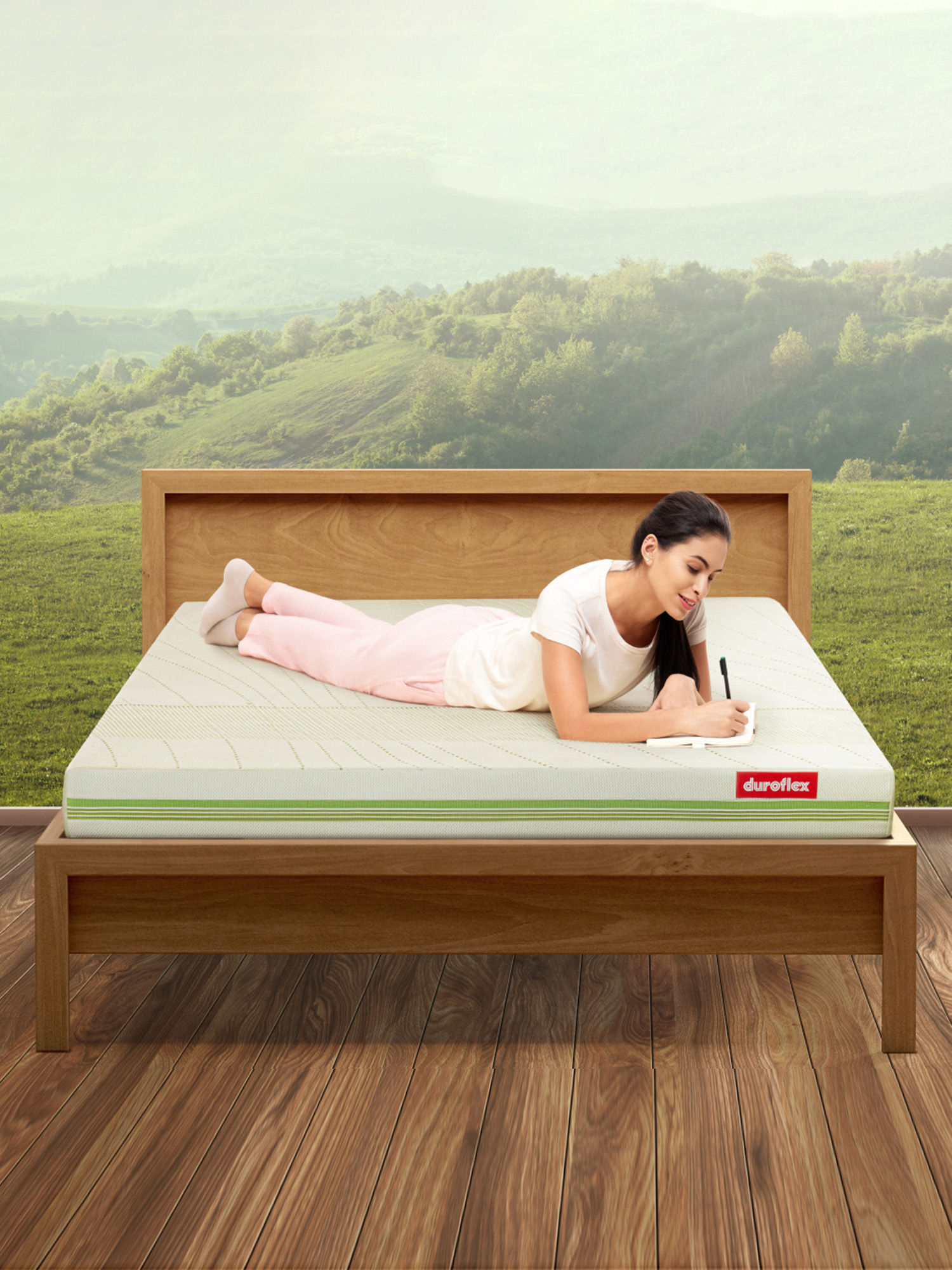 Buy duroflex Prana Organic Cotton Fabric 8 Inch Single Size Spring Mattress Online