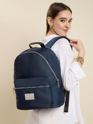 Buy Caprese Mercury Women Blue Medium Nylon 15 Inch Laptop Backpack Online