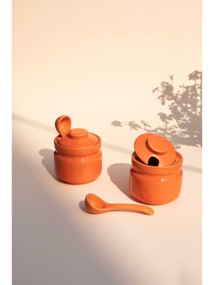 Buy Freedom Tree Solid Orange Pickle Jar with Spoons Online