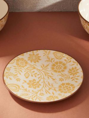Buy Fabindia Yellow Nargis Ceramic Quarter Plate Online