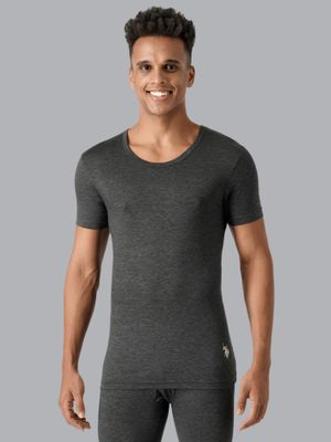 Buy U.S. POLO ASSN. Men Grey I754 Natural Polyester Thermal Top Online
