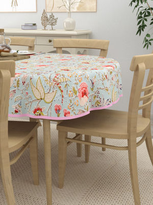 Buy The Home Story 6 Seater Oval Dining Table Cover 60x90 Inches Light ...