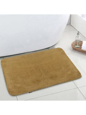 Buy OBSESSIONS Super Soft Anti-Skid Bath Mat, Mustard Online