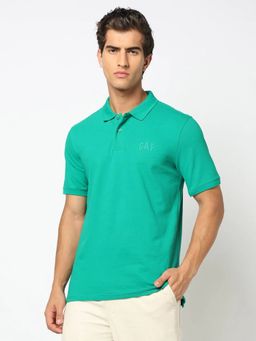 Buy GAP Men'S Solid Blue Slim Fit Polo T-Shirt (S) Online
