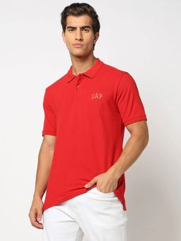 Buy GAP Men'S Solid Blue Slim Fit Polo T-Shirt (S) Online