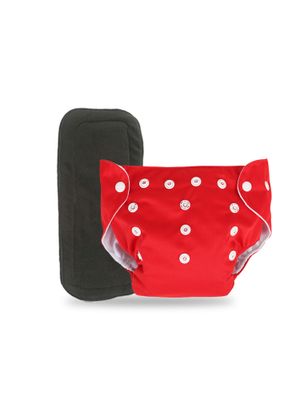 Buy Chinmay Kids Red Plain Diapers with Black Inserts Adjustable Baby ...