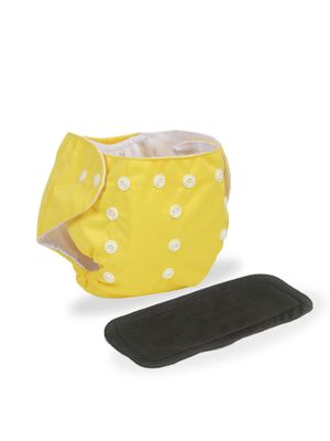 Buy Chinmay Kids Yellow Plain Diapers with White Inserts Adjustable ...