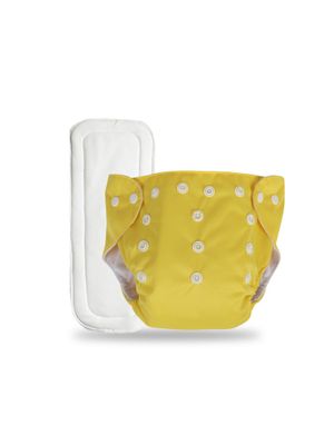 Buy Chinmay Kids Yellow Plain Diapers with White Inserts Adjustable ...
