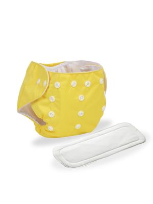 Buy Chinmay Kids Yellow Plain Diapers with White Inserts Adjustable ...