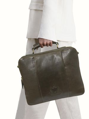 Buy Hidesign Gitano 03 Olive Men Briefcase (M) Online