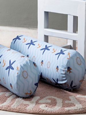 Buy The White Willow Small Round Baby Bolster Blue Online