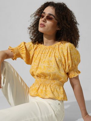 Buy ONLY Yellow Off shoulder Top Online