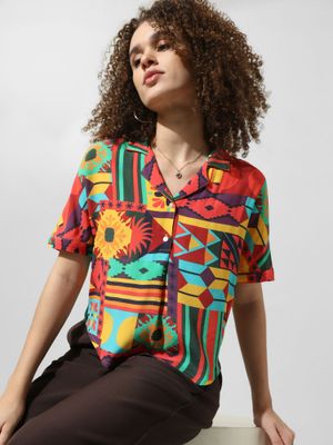 Buy ONLY Printed Resort Collar Shirt Online