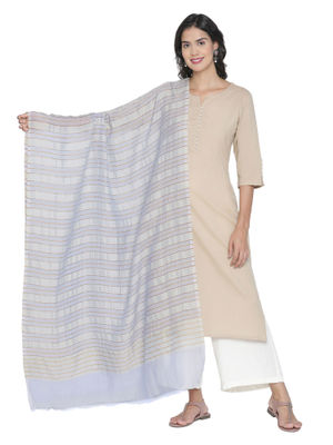 Buy Shingora Sky Blue Silk Tencel Dupatta Online