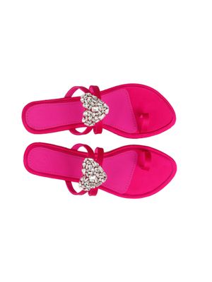 Buy PREET KAUR Fuchsia Pink Heart Flats Online