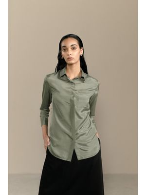 Buy Perona Vanessa Olive Shirt (XS) Online
