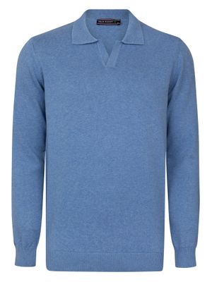 Buy Felix Hardy Men Blue Polo Neck Long Sleeve Pullover Sweater (S) Online