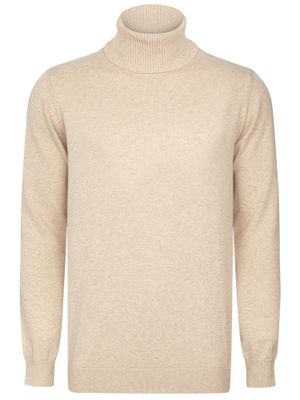 Buy Felix Hardy Men Beige Solid Turtleneck Pullover Sweater (S) Online