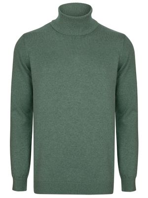 Buy Felix Hardy Men Green Solid Turtleneck Pullover Sweater (S) Online