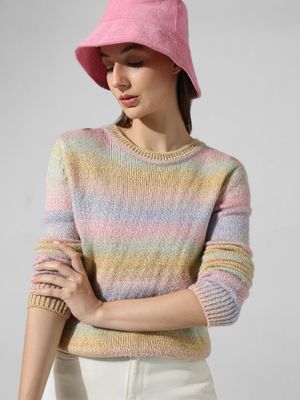 Buy ONLY Multi-Color Rib-Knit Pullover Sweater Online