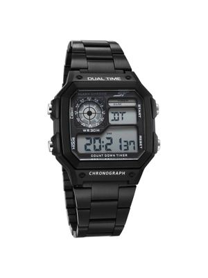 Buy Sonata Sf Hexa Metal Digital Black Dial Stainless Steel Strap Watch ...