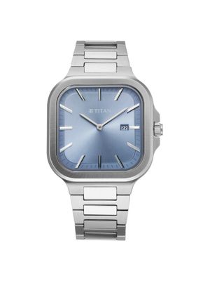 Buy Titan Classique Slim Square Quartz Analog with Date Blue Dial Watch ...