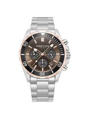 Buy Kenneth Cole Quartz Chronograph Brown Dial Metal Strap Watch for ...