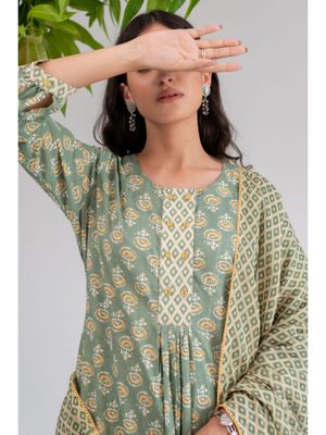 Buy Prakriti Jaipur Green Bootie Dupatta Online