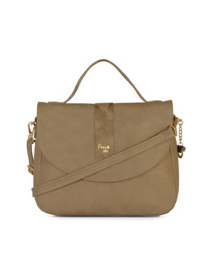 Buy Baggit Joni Beige Medium Saddle Handbag online