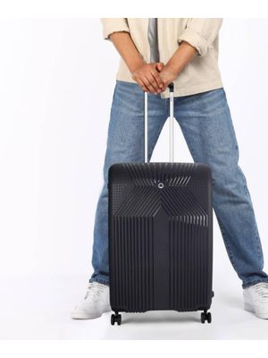 Buy Delsey Paris Orender Polypropylene Cabin Hard Trolley Bag - Black ...