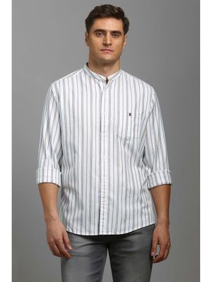 Buy Louis Philippe Men White Stripes Full Sleeves Shirt (39) Online