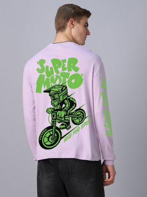 Buy Bewakoof Mens Purple Supermoto Graphic Oversized T-Shirt Online