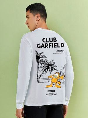 Buy Bewakoof Official Garfield Merchandise Mens White Nothing Garfield ...