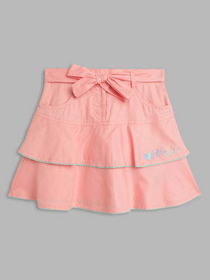 Buy Elle Kids Girls Pink Solid Skirt Online