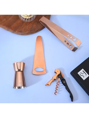 Buy FNS Bar Tool Set In Rose Gold Finish With Box Packaging Home ...