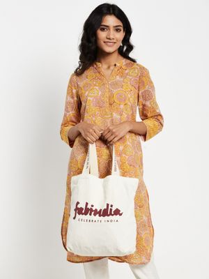Buy Fabindia Fabric Off White Tote Bag Online