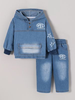 Buy Hopscotch 2-Pc Denim Hoodie Jacket & Jean Online