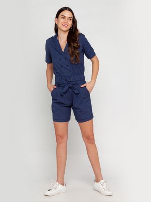 Buy Zink London Women's Navy Blue Solid Top Online