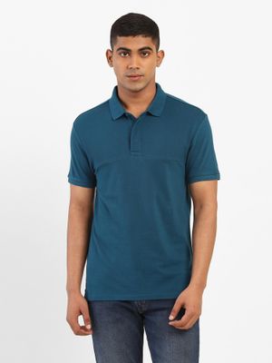 Buy Levi's Men Teal Blue Polo T-shirt Online