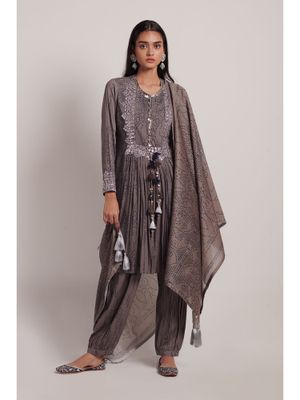 Buy Inej Grey Front Gather Suit (Set of 2) Online